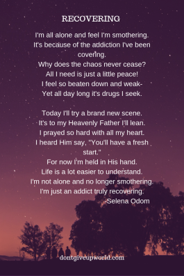 Recovering motivational poem by Selena Odom - Dont Give Up World