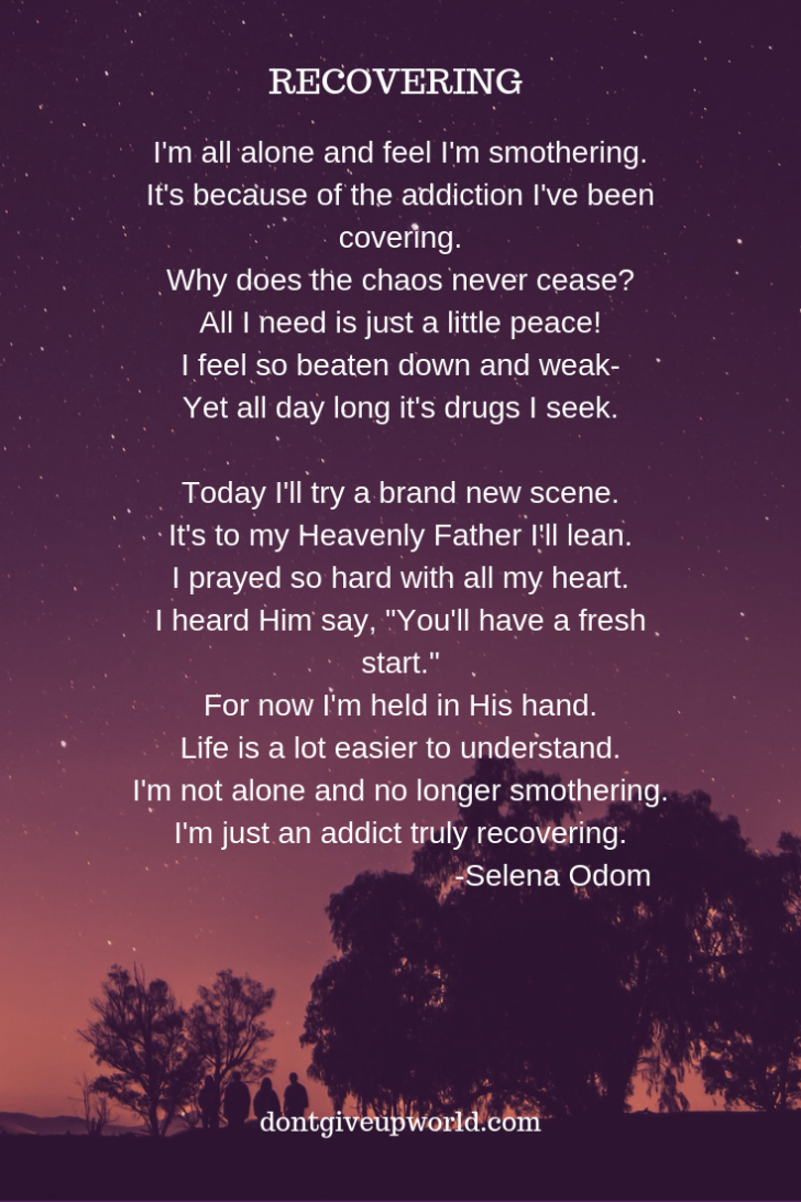 Recovering motivational poem by Selena Odom - Dont Give Up World