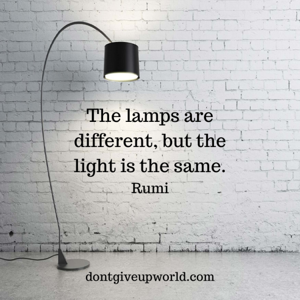 Quote on Lamp and Light by Rumi - Dont Give Up World