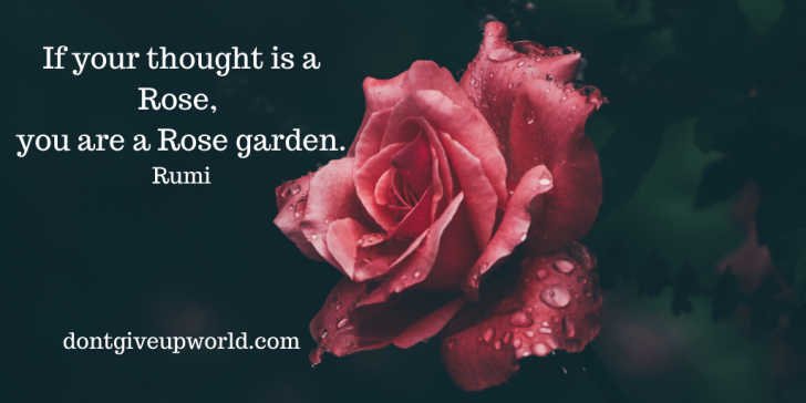 Quote on Rose by Rumi - Dont Give Up World