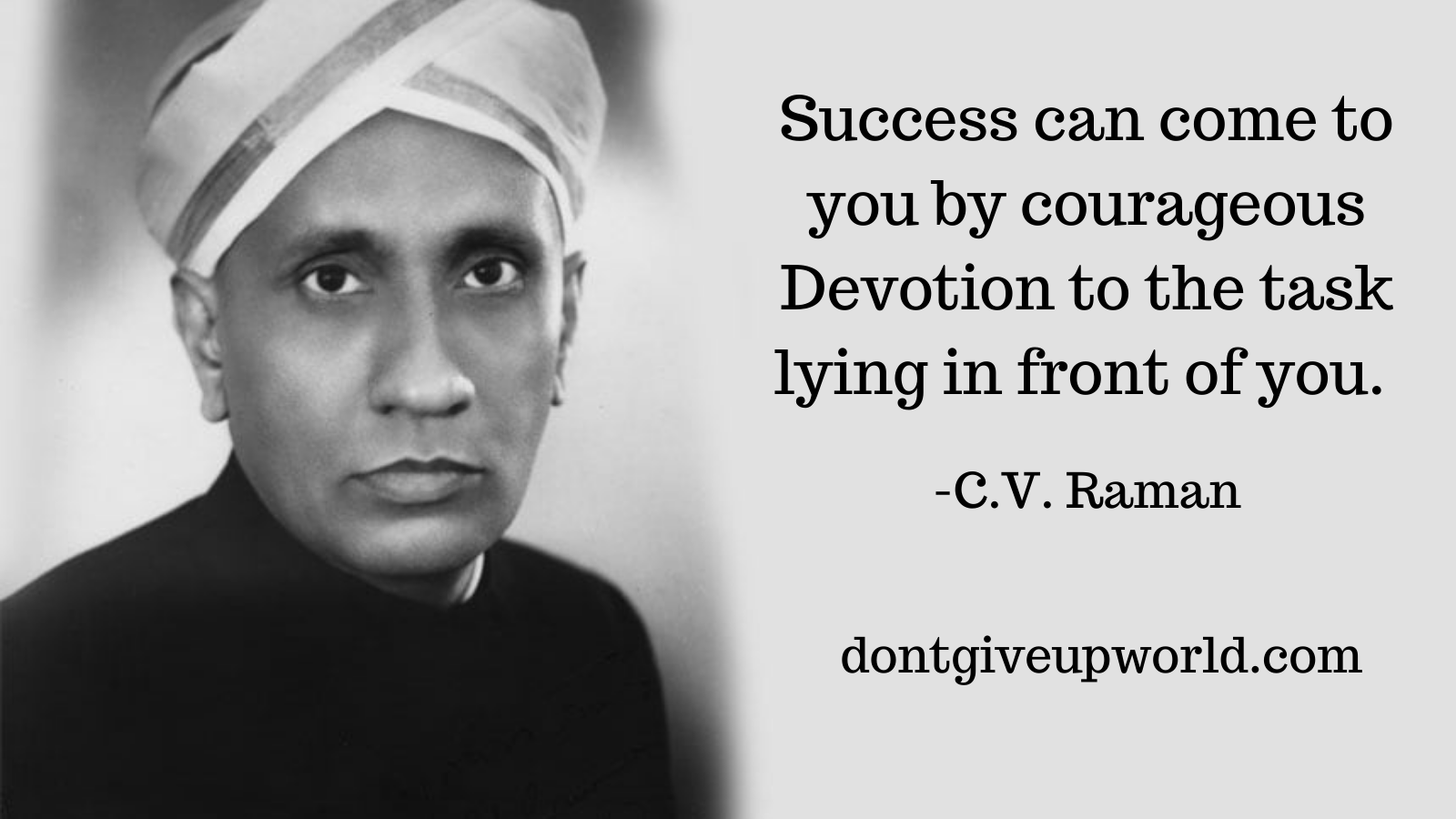 Quote on courageous by CV Raman - Dont Give Up World