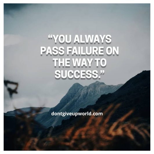 You Always Pass Failure On The Way To Success - Dont Give Up World
